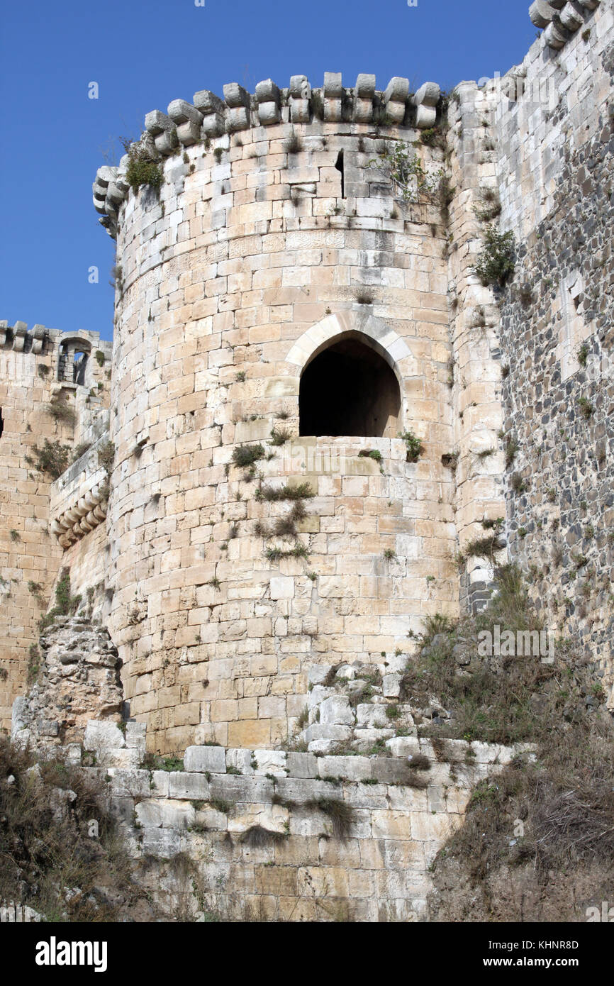 Big tower of castle Krak de Chevalier, Syria Stock Photo - Alamy