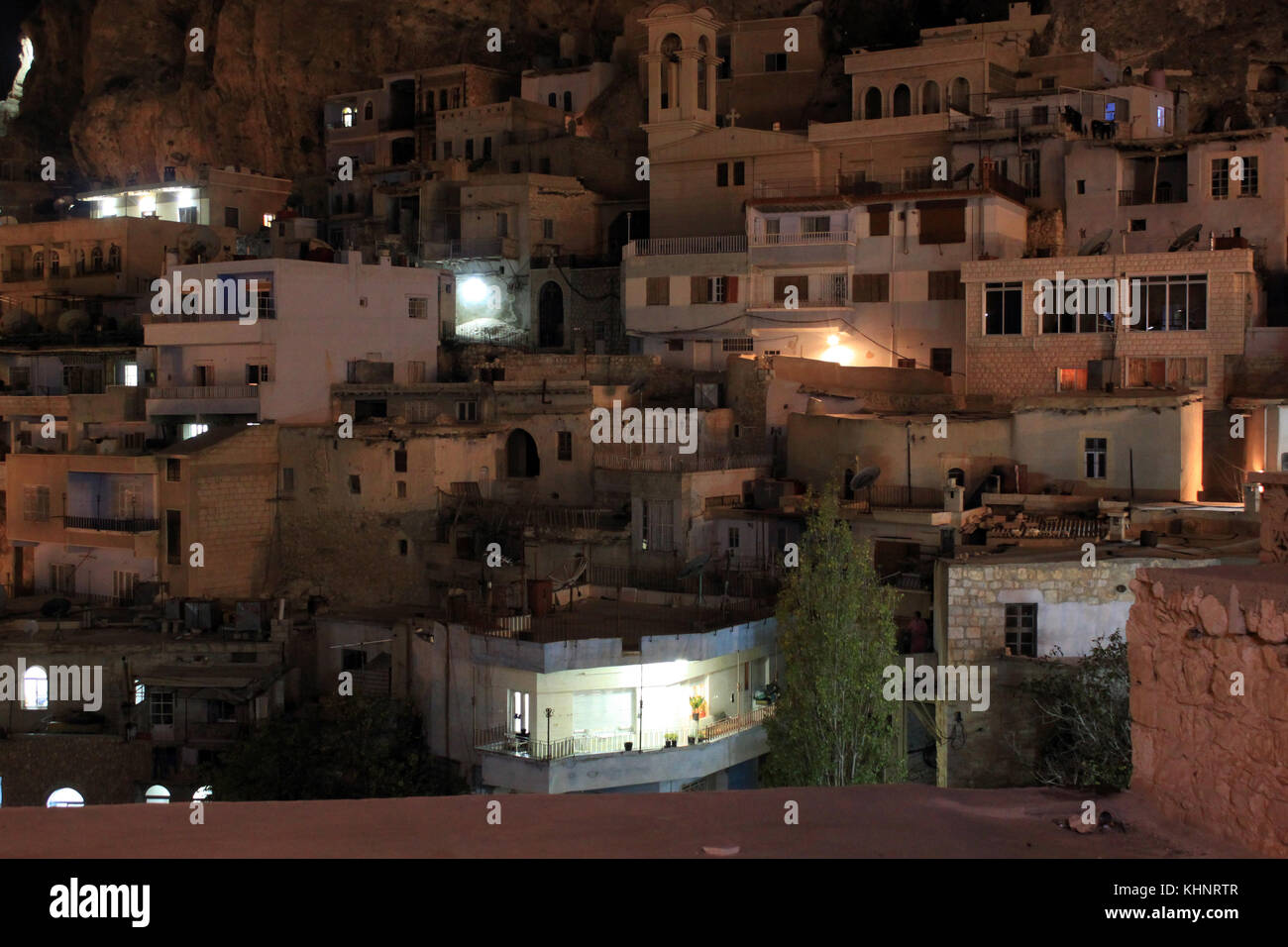 Night in village Maalula near Damascus, Syria Stock Photo - Alamy