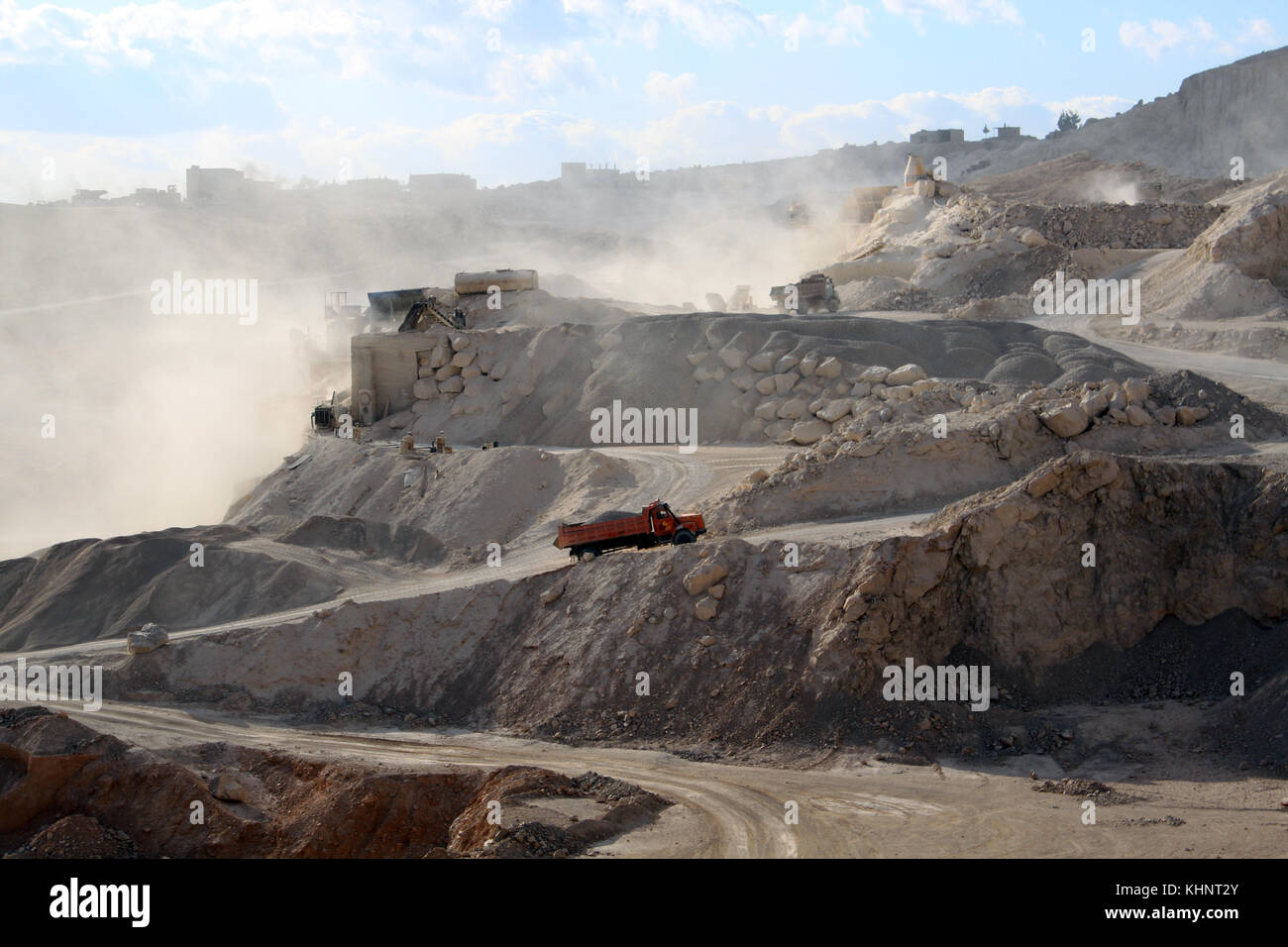 Cement quarry in mountain area, Syria Stock Photo - Alamy