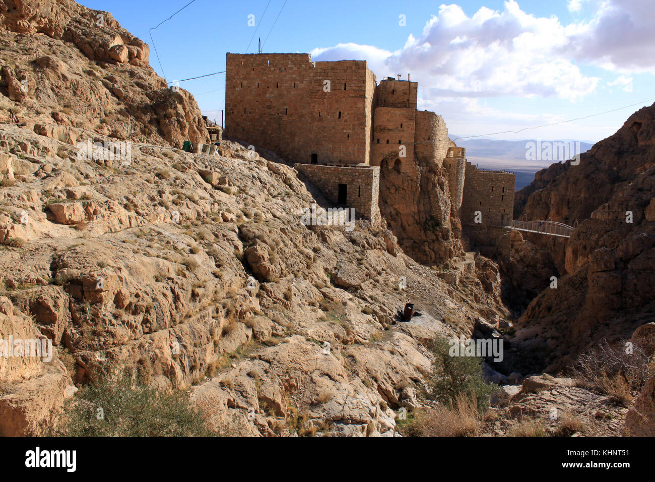 Mountain area and old monastery Mar Musa, Syria Stock Photo - Alamy