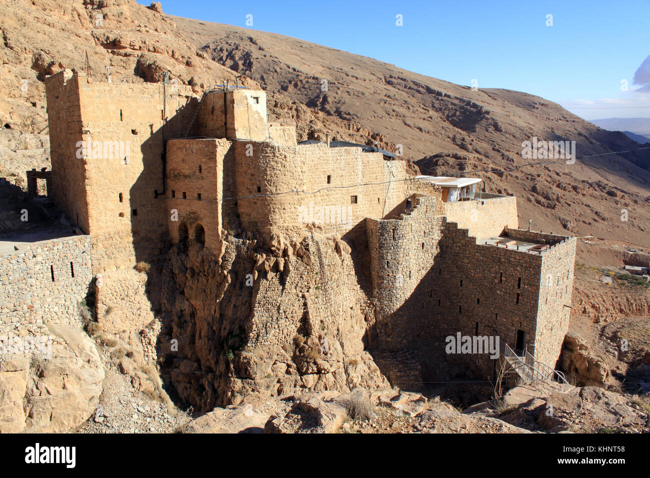 Buildings of old monastery Mar Musa in Syria Stock Photo - Alamy