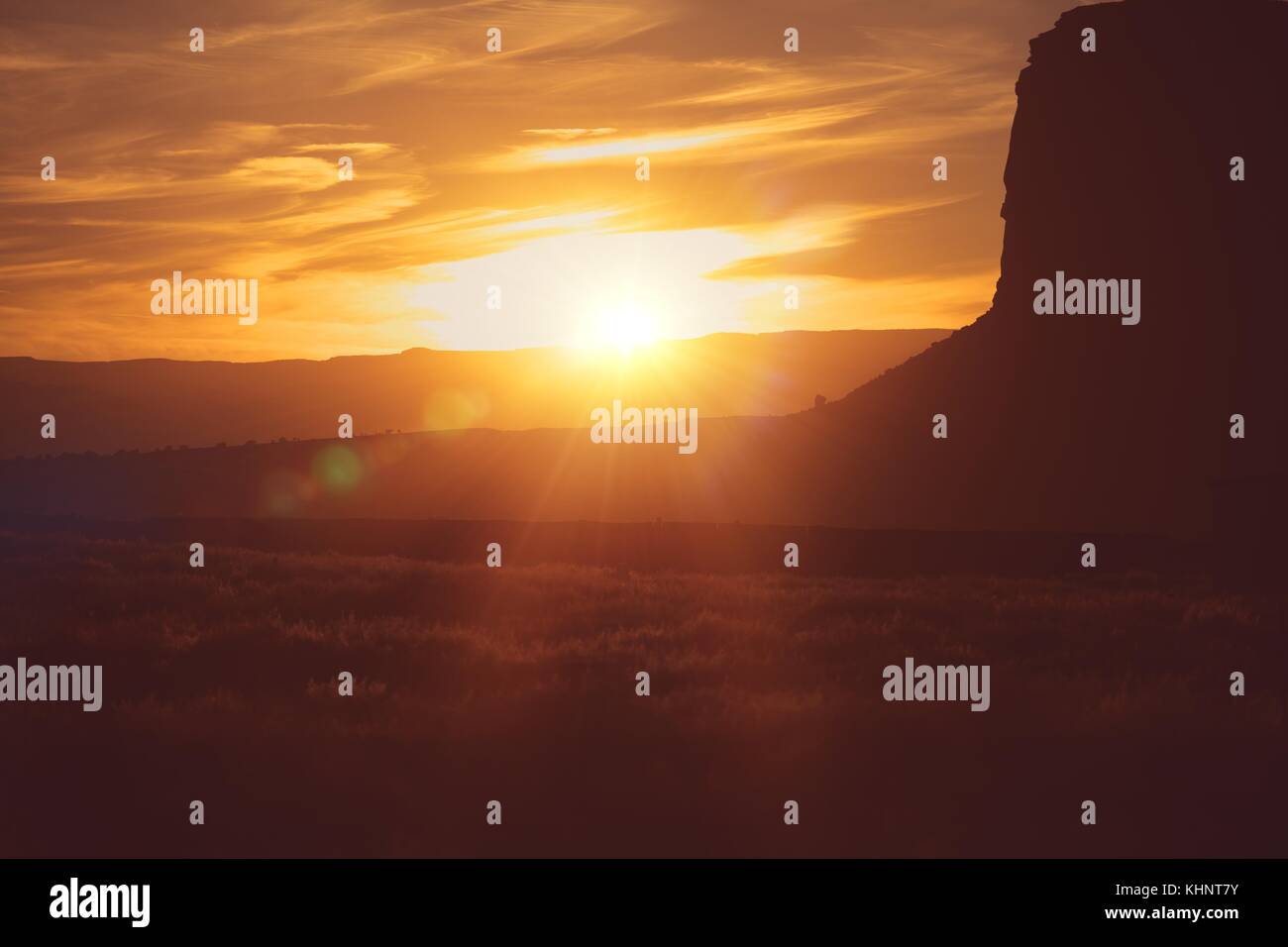 Scenic Arizona Desert Sunset near Monument Valley. United States of ...
