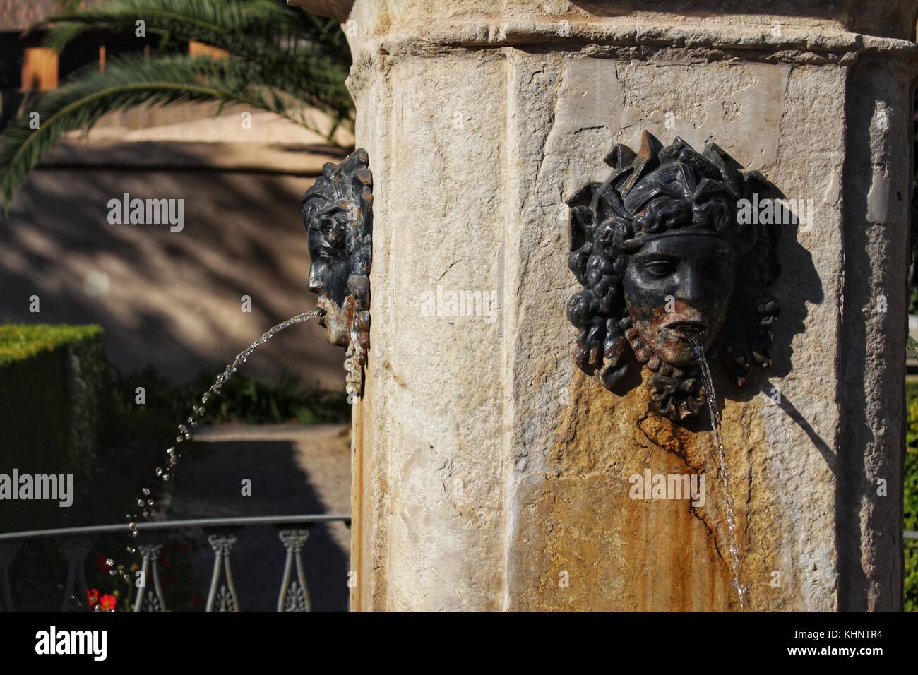 Rusty fountain in the garden Stock Photo - Alamy