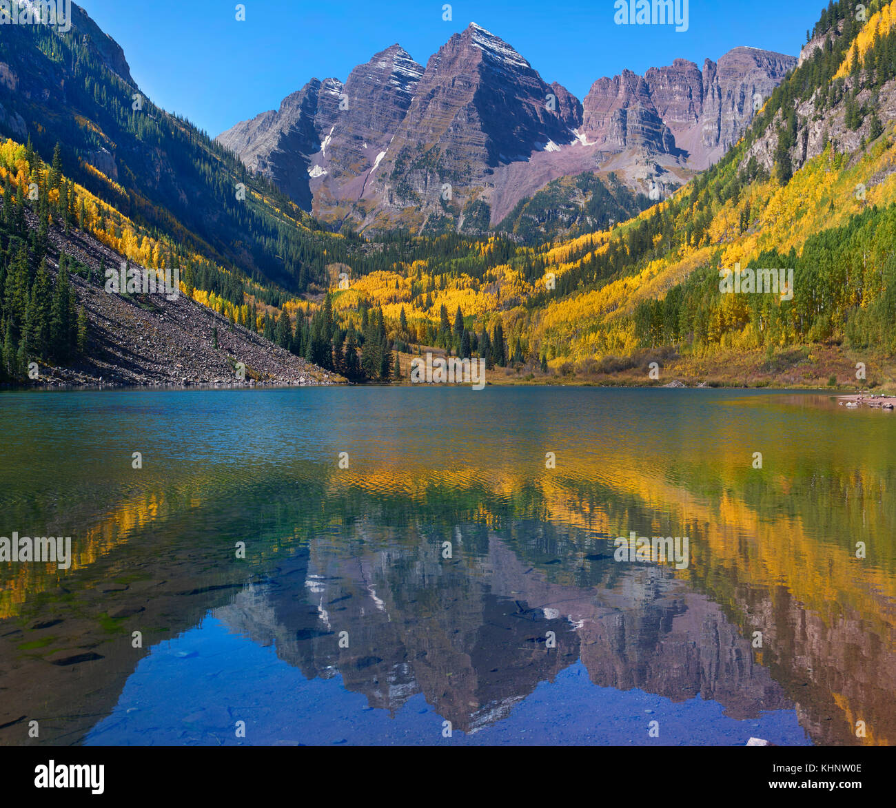 Maroon Bells, Maroon Lake, Colorado Stock Photo - Alamy
