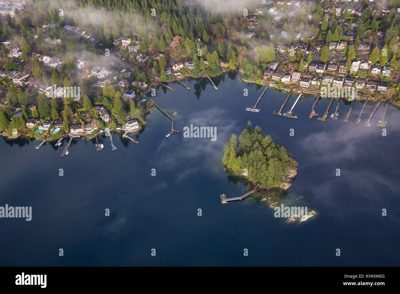 Beautiful view on the luxury homes in Deep Cove, Greater Vancouver ...