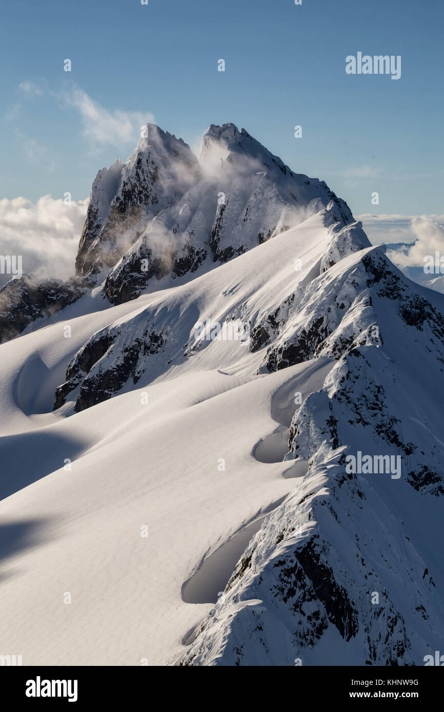 Aerial landscape view of a beautiful mountain (Tantalus Range) in ...