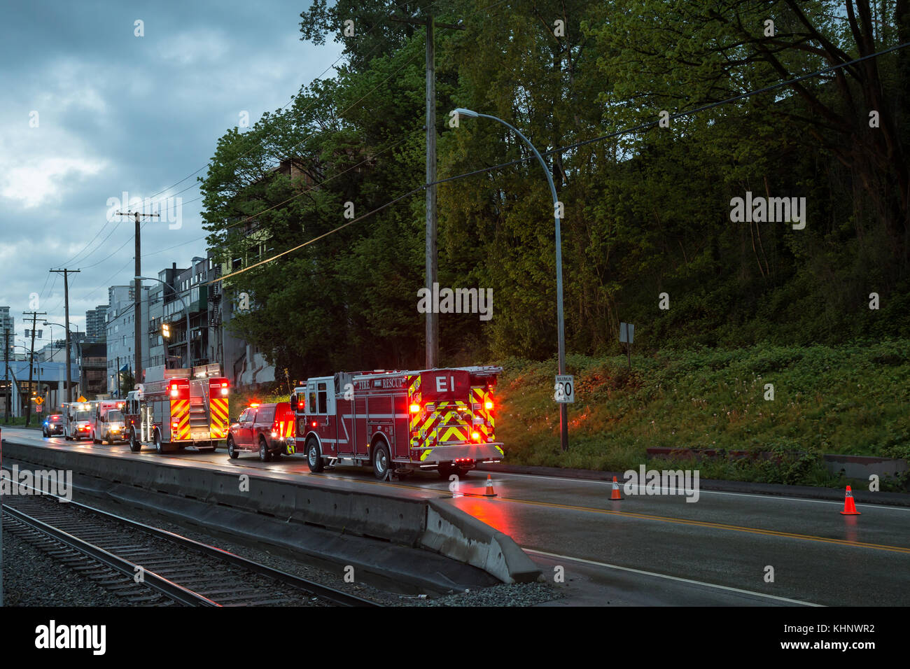 New Westminster, Greater Vancouver, BC, Canada - May 06, 2017 - Fire ...