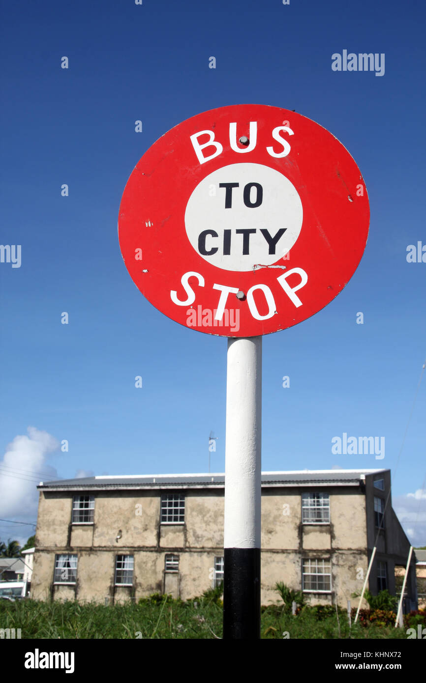 Bus stop sign barbados hi-res stock photography and images - Alamy