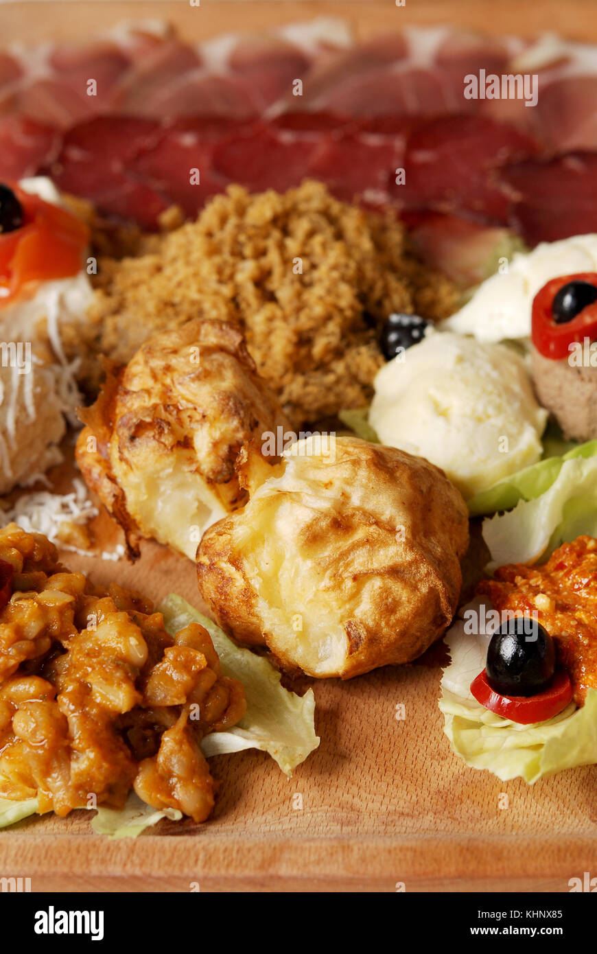 Traditional Serbian food plate with different kind of meals. Serbian ...