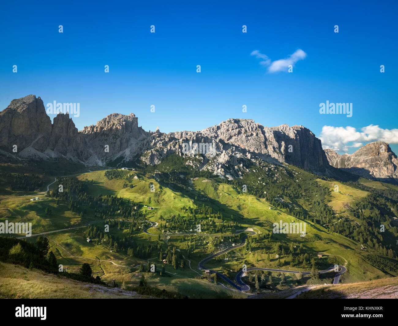 Italian alps, dolomites, mountain peaks, blue sky, beautiful landscape ...