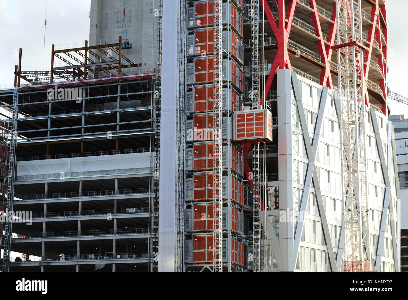 Construction at Canary Wharf London UK The Newfoundland Project Stock ...