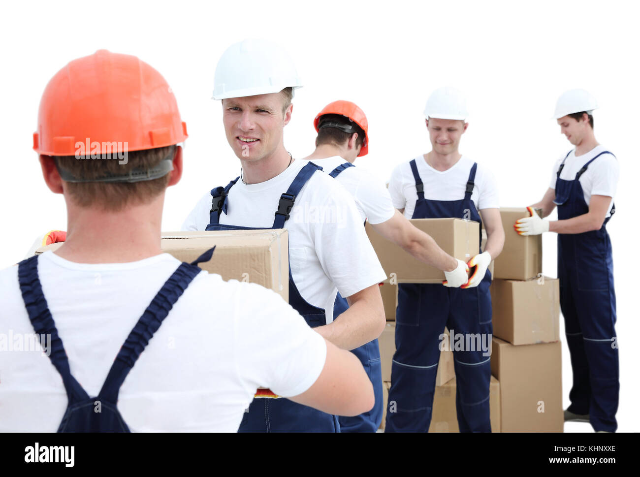 Group of people packing boxes moving hi-res stock photography and ...