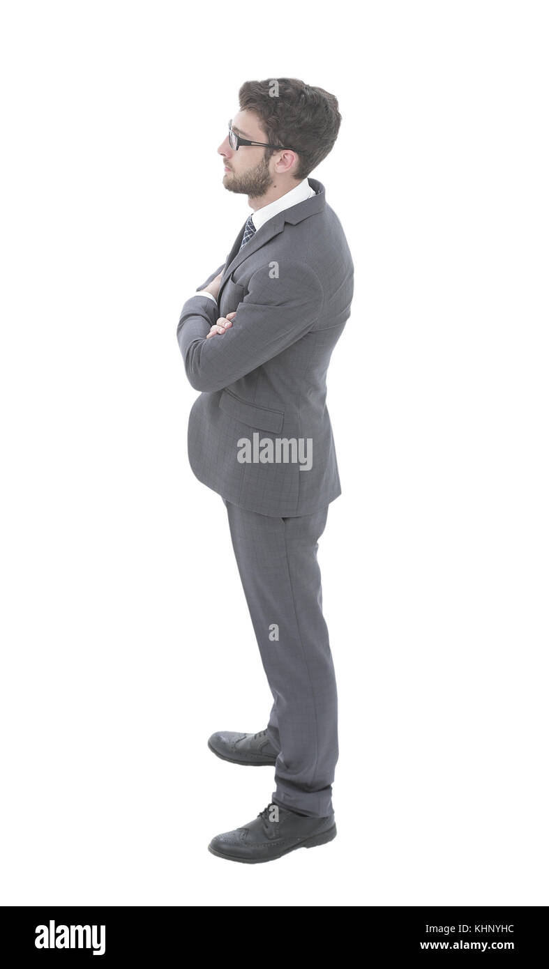 successful businessman looking forward. side view Stock Photo - Alamy