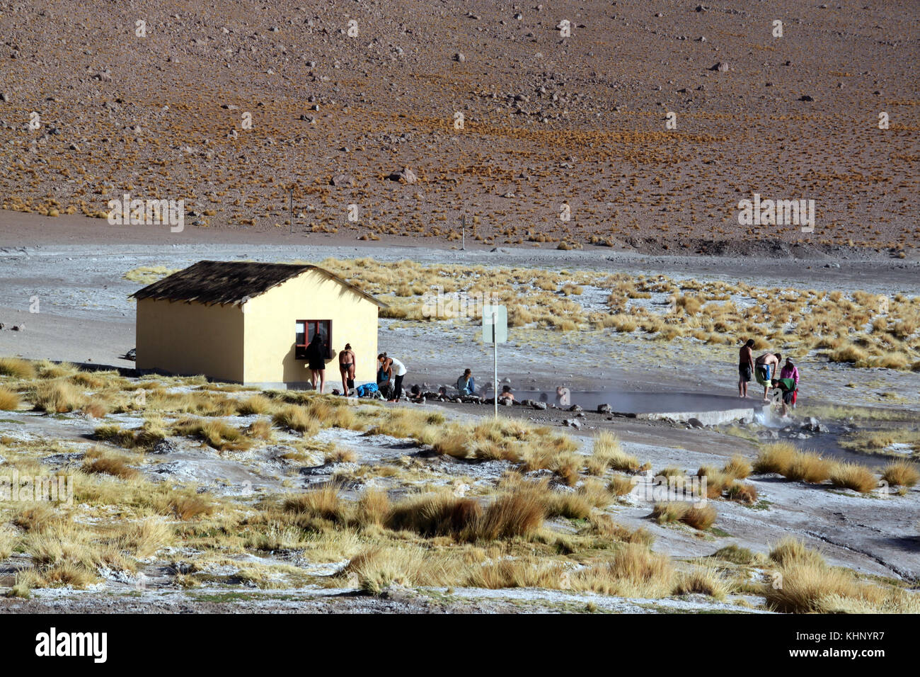 Springs with pool and people near Uyuni in Bolivia Stock Photo - Alamy