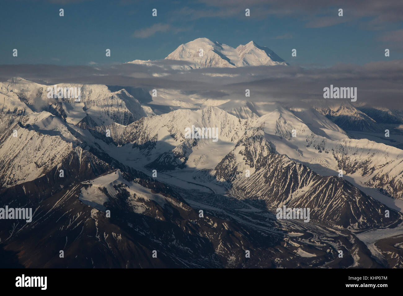 Mount Denali and Alaska Range, Denali National Park, Alaska Stock Photo ...