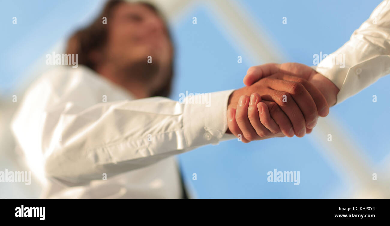 Close-up photo of handshake of two successful businessmen Stock Photo ...