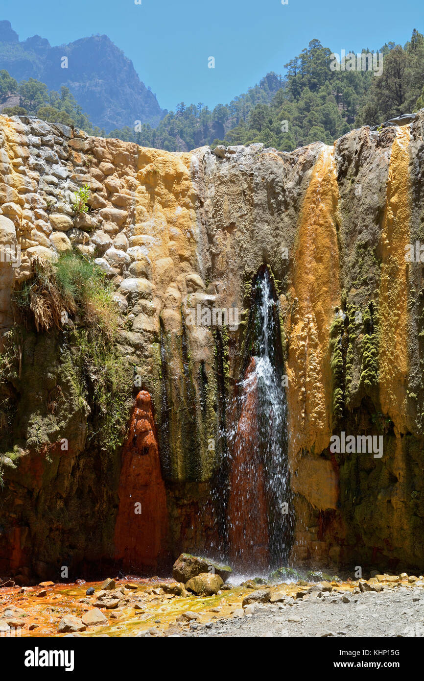 Waterfall, Cascada de Colores, Barranco de las Angustias, Caldera de ...