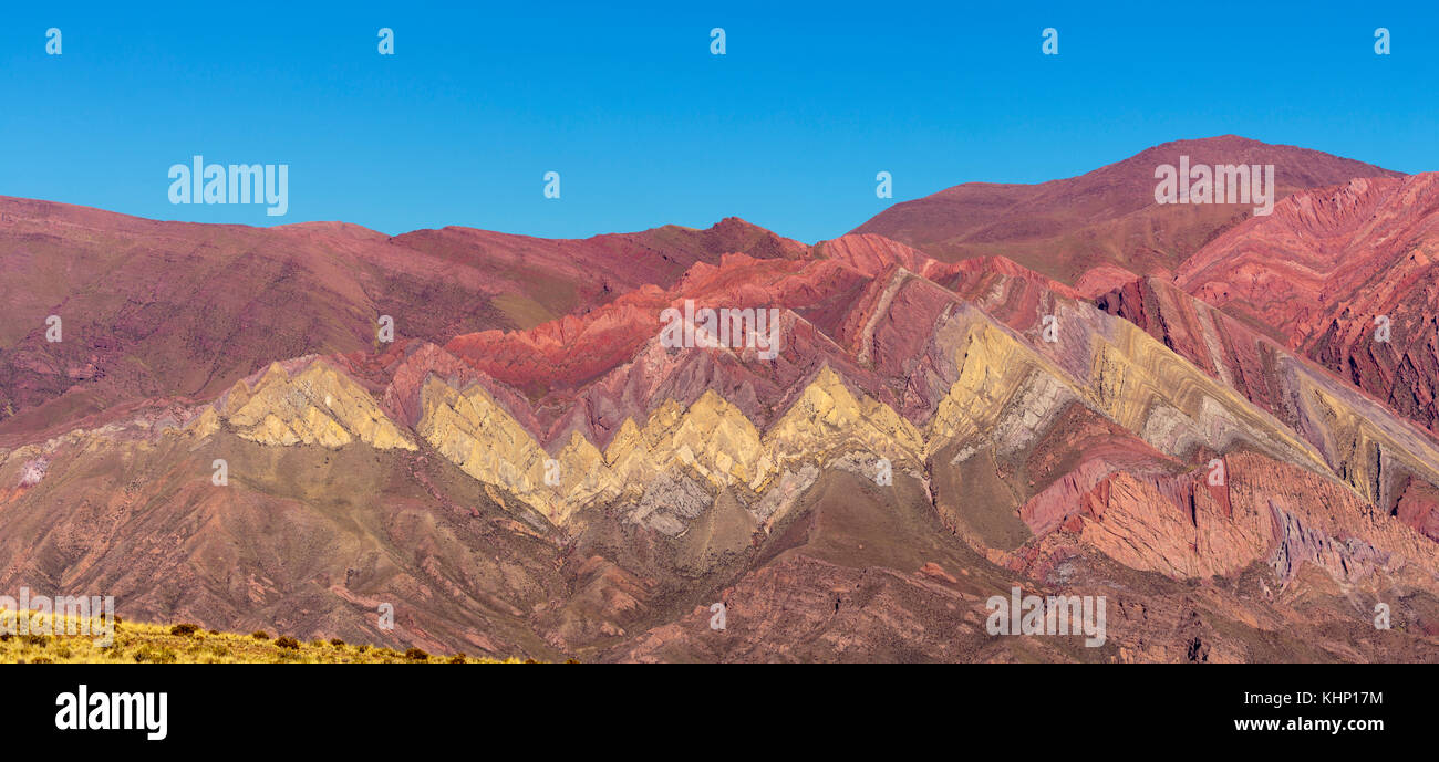 Colorful mountain range, Serrania de Hornocal, Humahuaca, Argentina ...