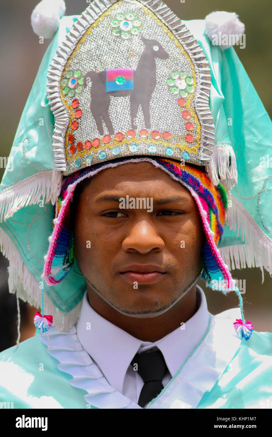 Man in costume at a street carnival in Lima, Peru Stock Photo - Alamy