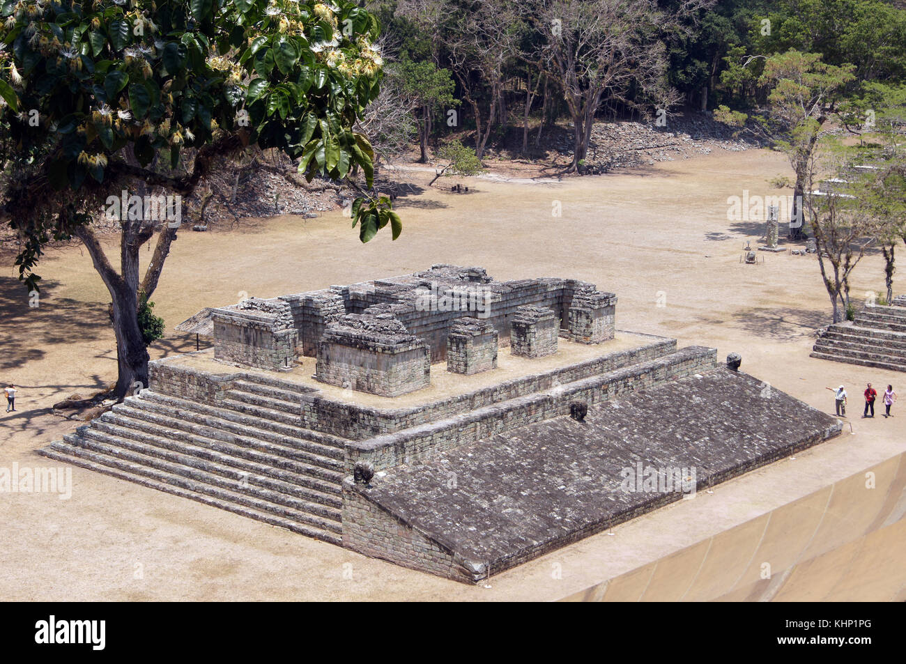 Small stone pyramid on the square in Copan, Honduras Stock Photo - Alamy