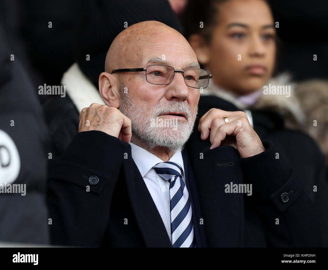 Sir Patrick Stewart in the stands before kick off in the Premier League ...