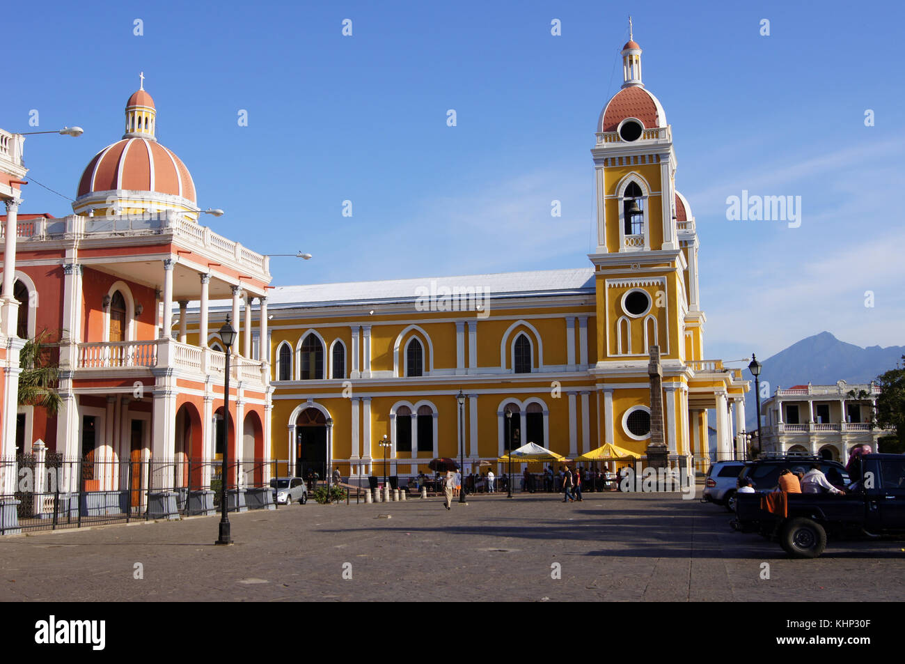 Old cathedral on the main square of Granada in Nicaragua Stock Photo ...