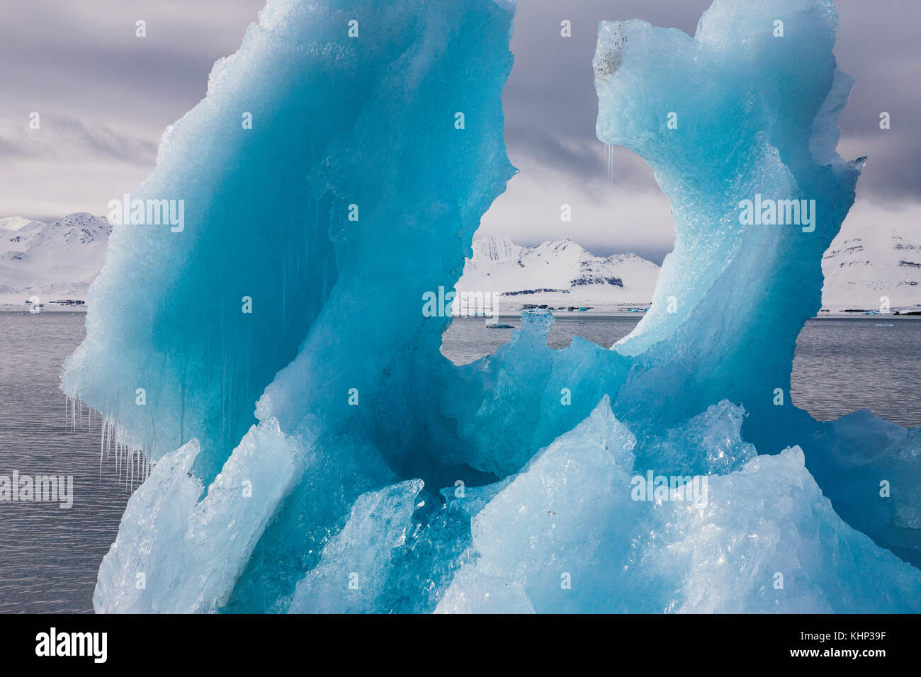 Blue iceberg, Svalbard, Norway Stock Photo - Alamy