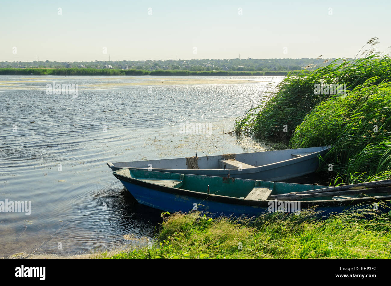 two boats on river Stock Photo - Alamy