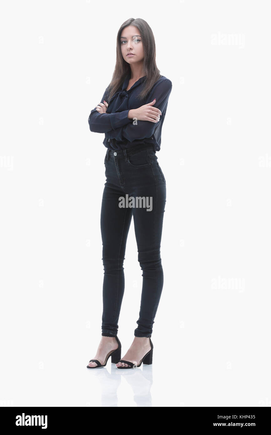 Young confident business woman. full-length portrait Stock Photo - Alamy