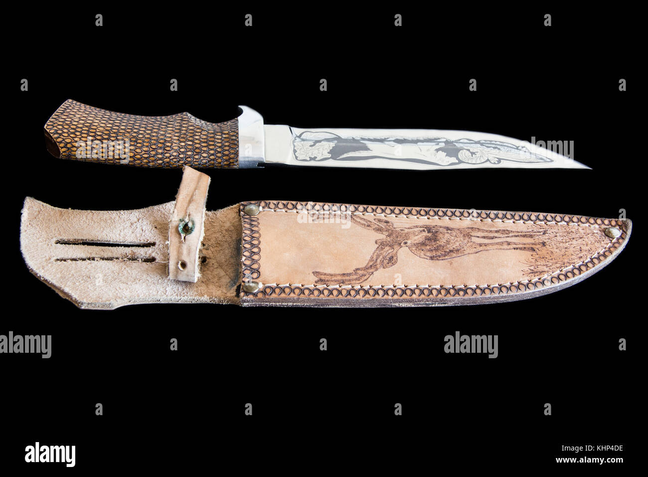 Photo of cold weapon on black background Stock Photo - Alamy