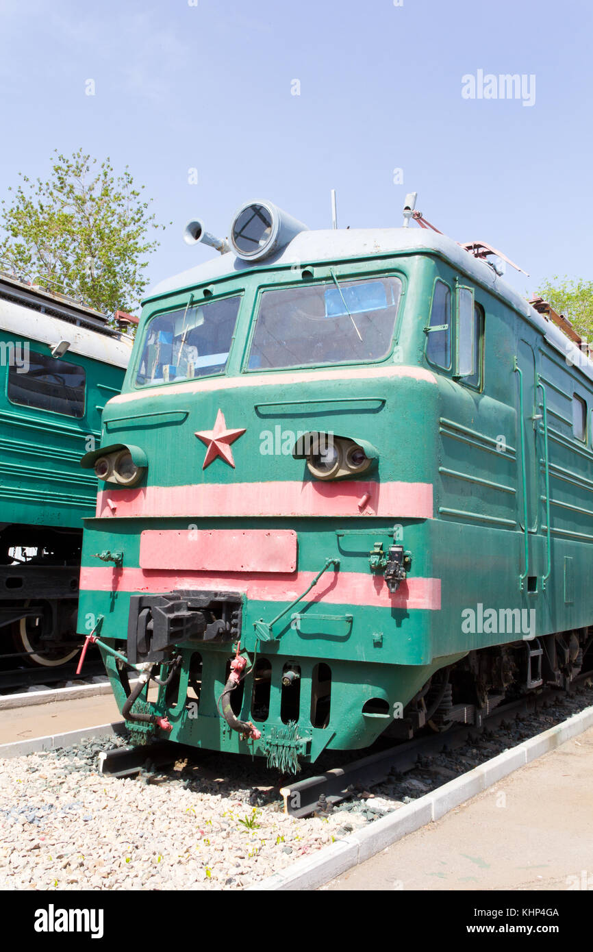 Photo of Russian rail road locomotive in Samara Stock Photo - Alamy