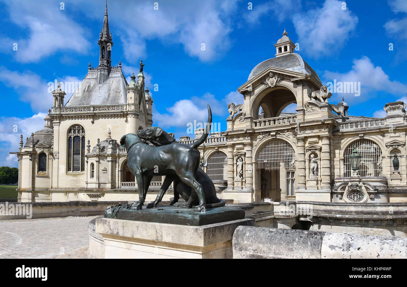 The castle of Chantilly is historical and architectural monument ...