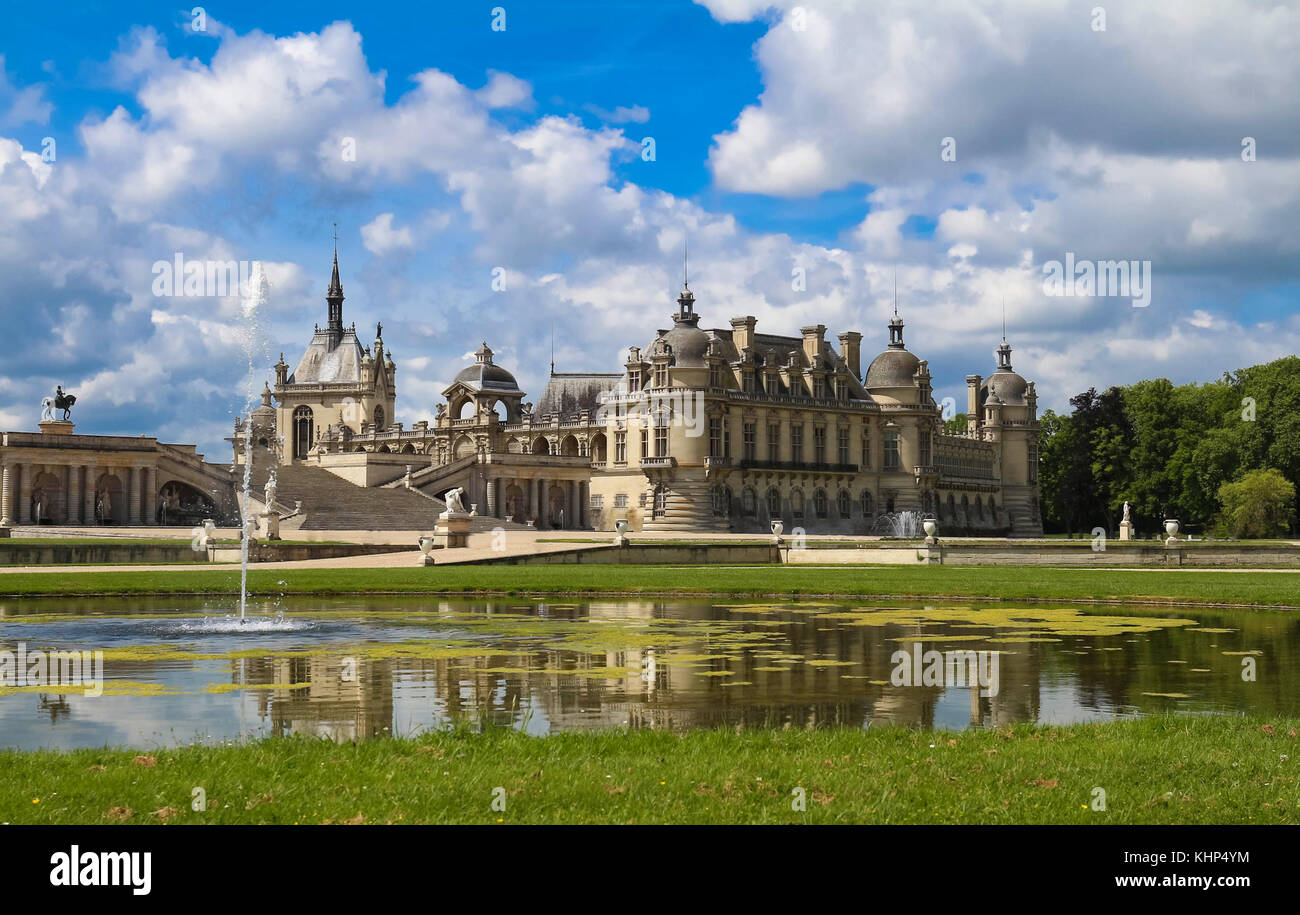 The castle of Chantilly is historical and architectural monument ...