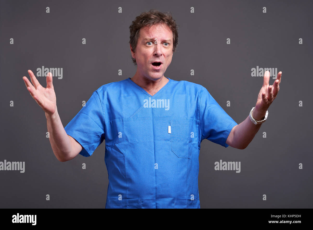 Surprised shocked man doctor hi-res stock photography and images - Alamy
