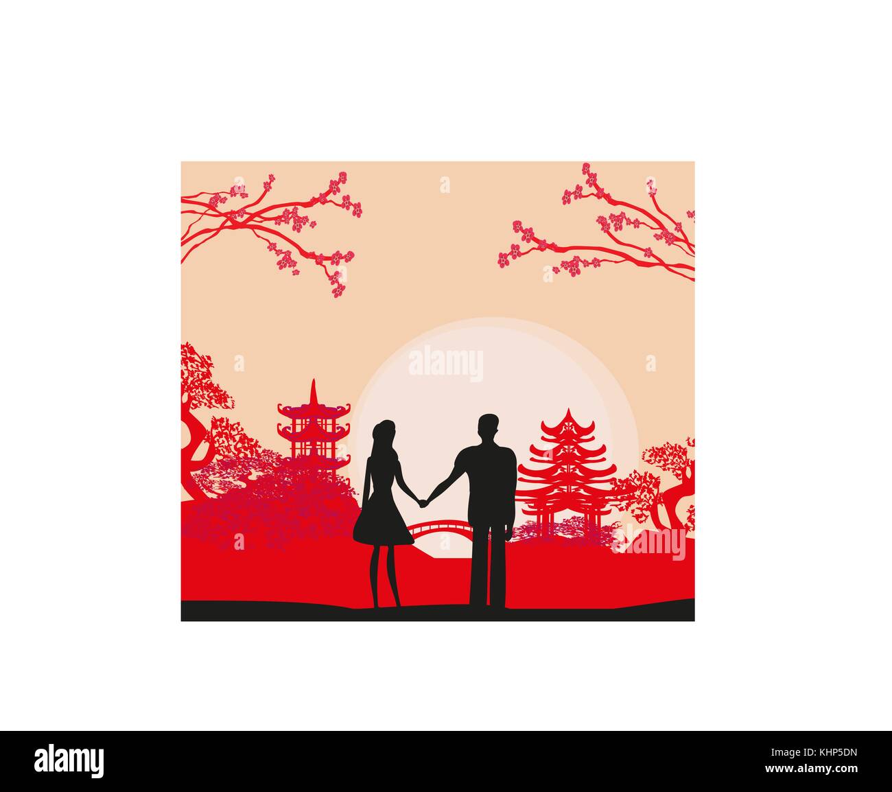 couple in love in China Stock Vector Image & Art - Alamy