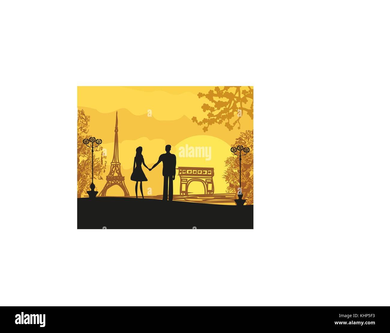 Man with woman paris Stock Vector Images - Alamy