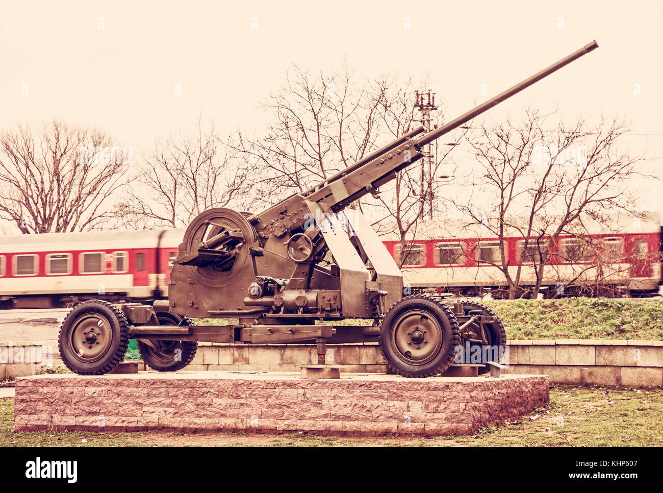 Anti-aircraft machine gun of the World war II. War industry. Personal ...