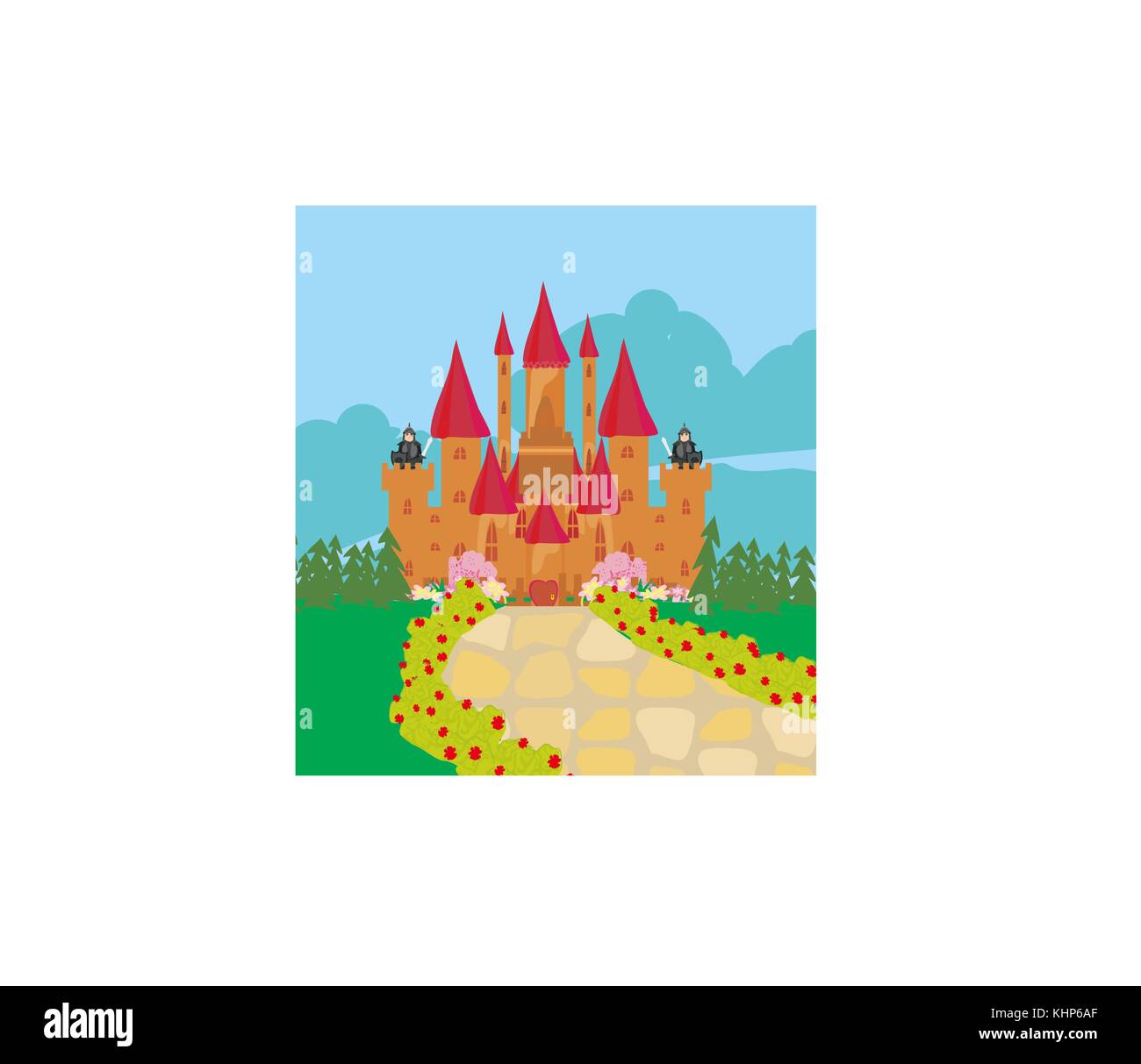 Army guarding castle on top wall Stock Vector Image & Art - Alamy