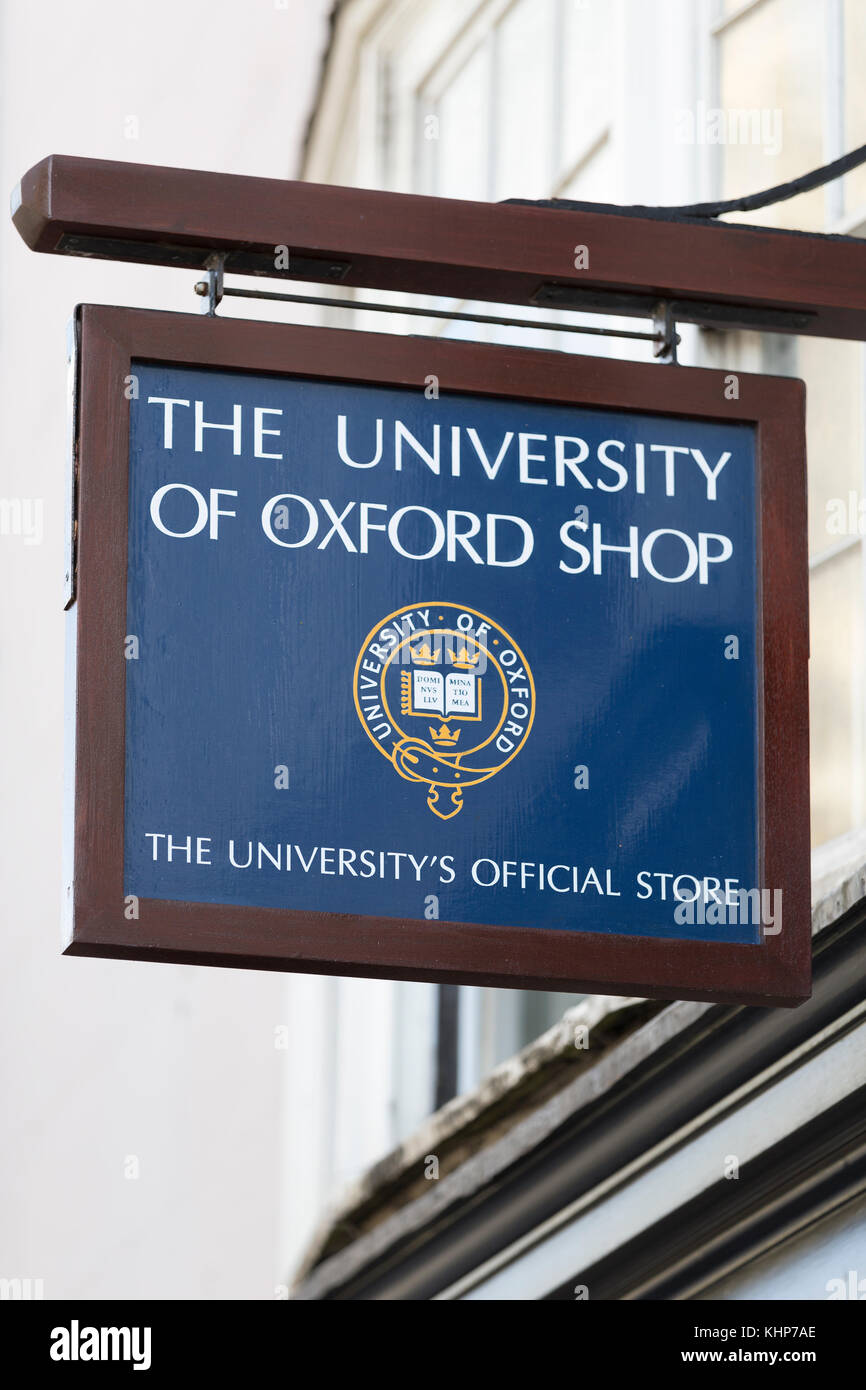 UK, Oxford, Oxford University book shop sign Stock Photo - Alamy