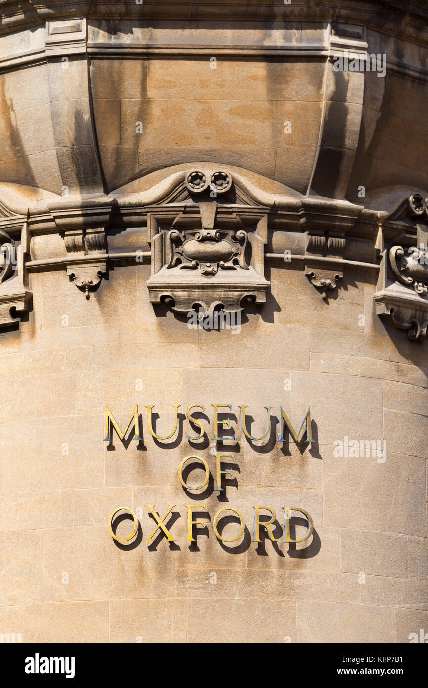 UK, Oxford, the Museum of Oxford building sign Stock Photo - Alamy