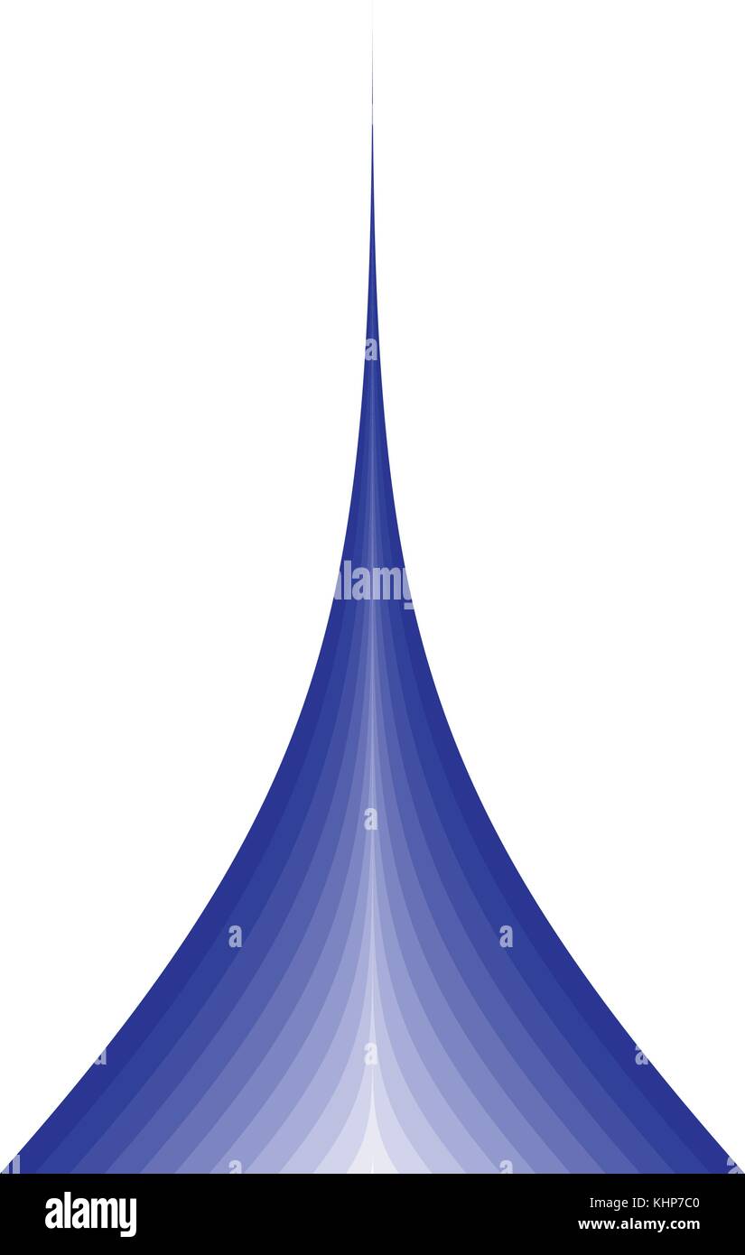 A Blue and White Triangular tower shaped graphic that could be used as ...