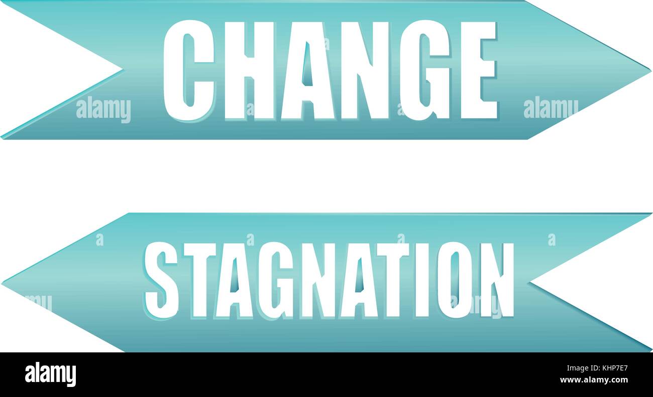 A pair of arrows indicating Change and Stagnation Stock Vector Image ...