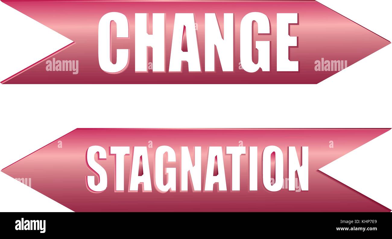 A pair of arrows indicating Change and Stagnation Stock Vector Image ...