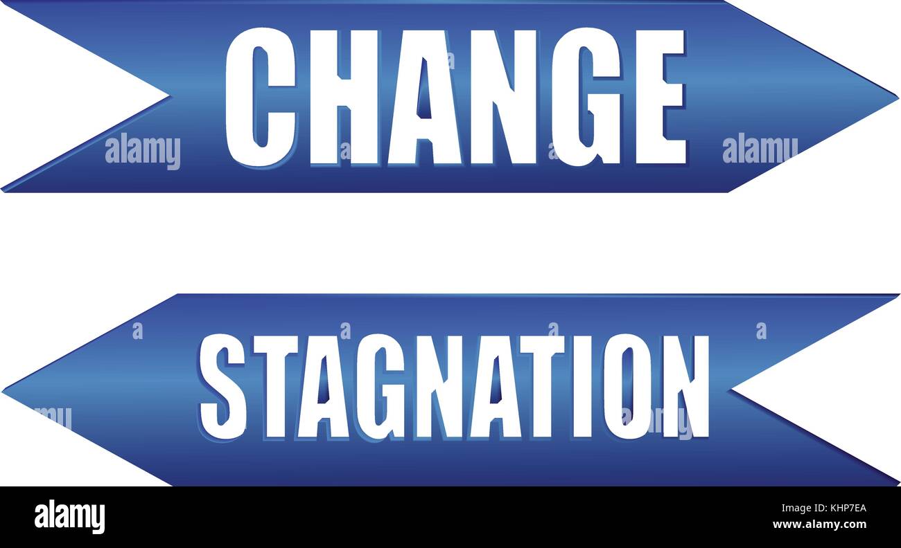 A pair of arrows indicating Change and Stagnation Stock Vector Image ...