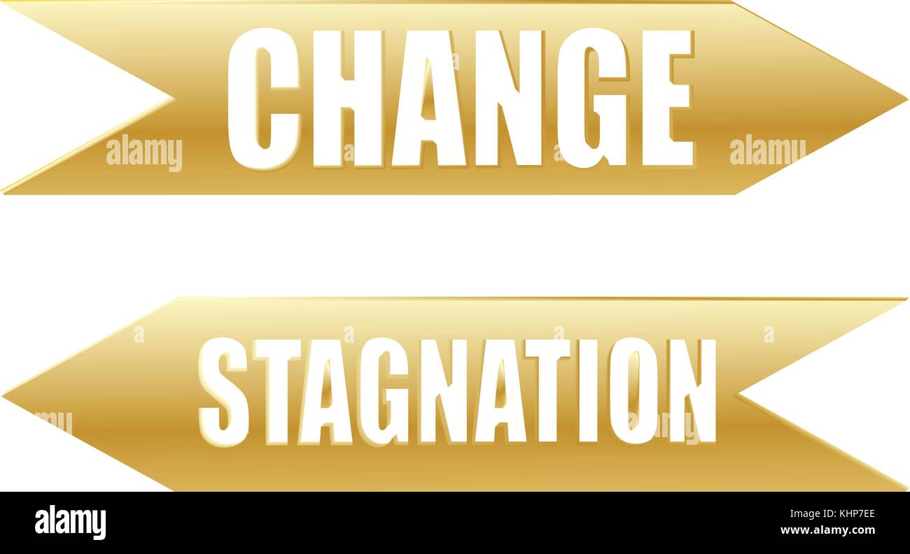 A pair of arrows indicating Change and Stagnation Stock Vector Image ...