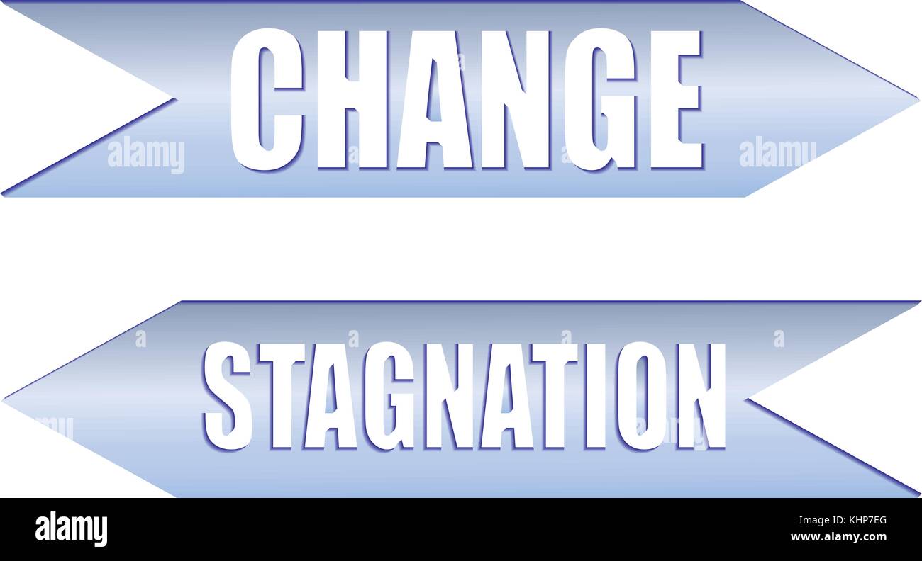 A pair of arrows indicating Change and Stagnation Stock Vector Image ...