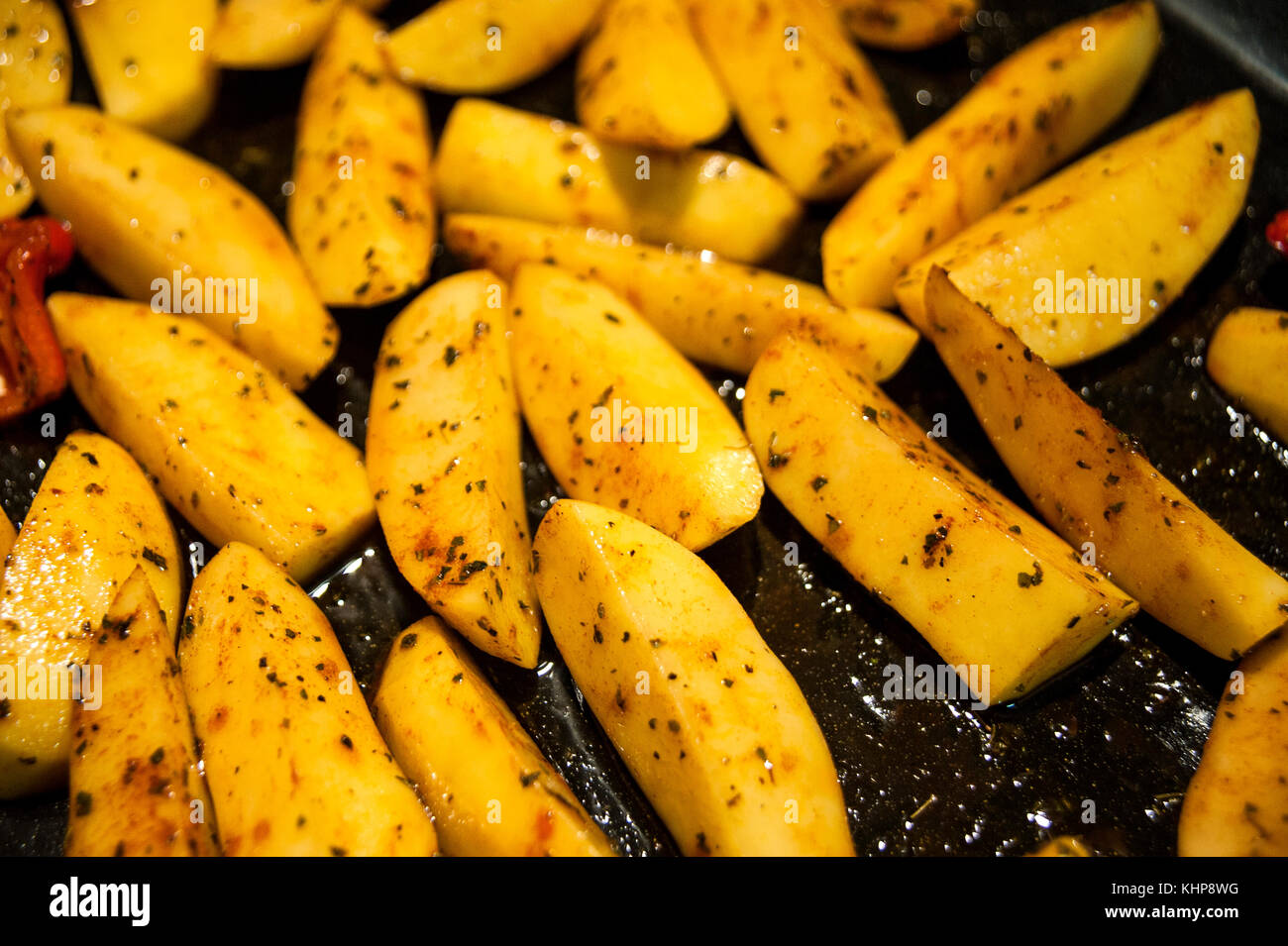 Prepared Potatoes for Baked Potatoes - oiled, seasoned and salted ...