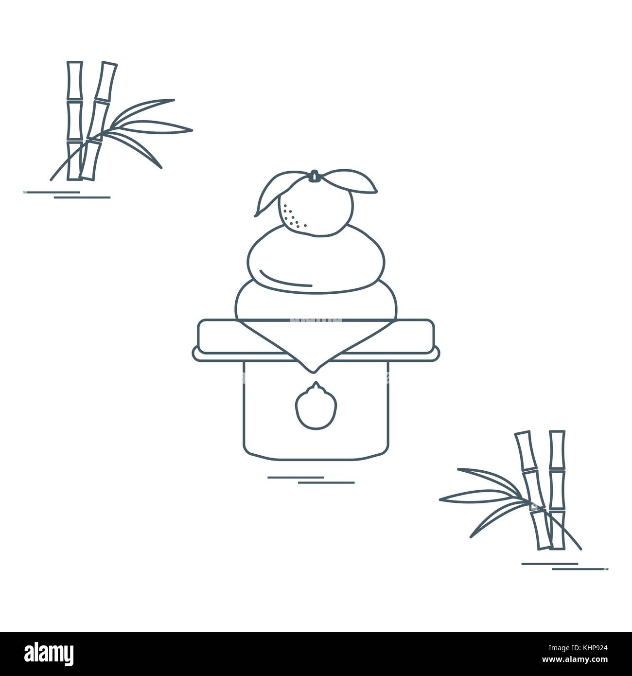 Kagami mochi - traditional New Year treats in Japan. Festive traditions ...