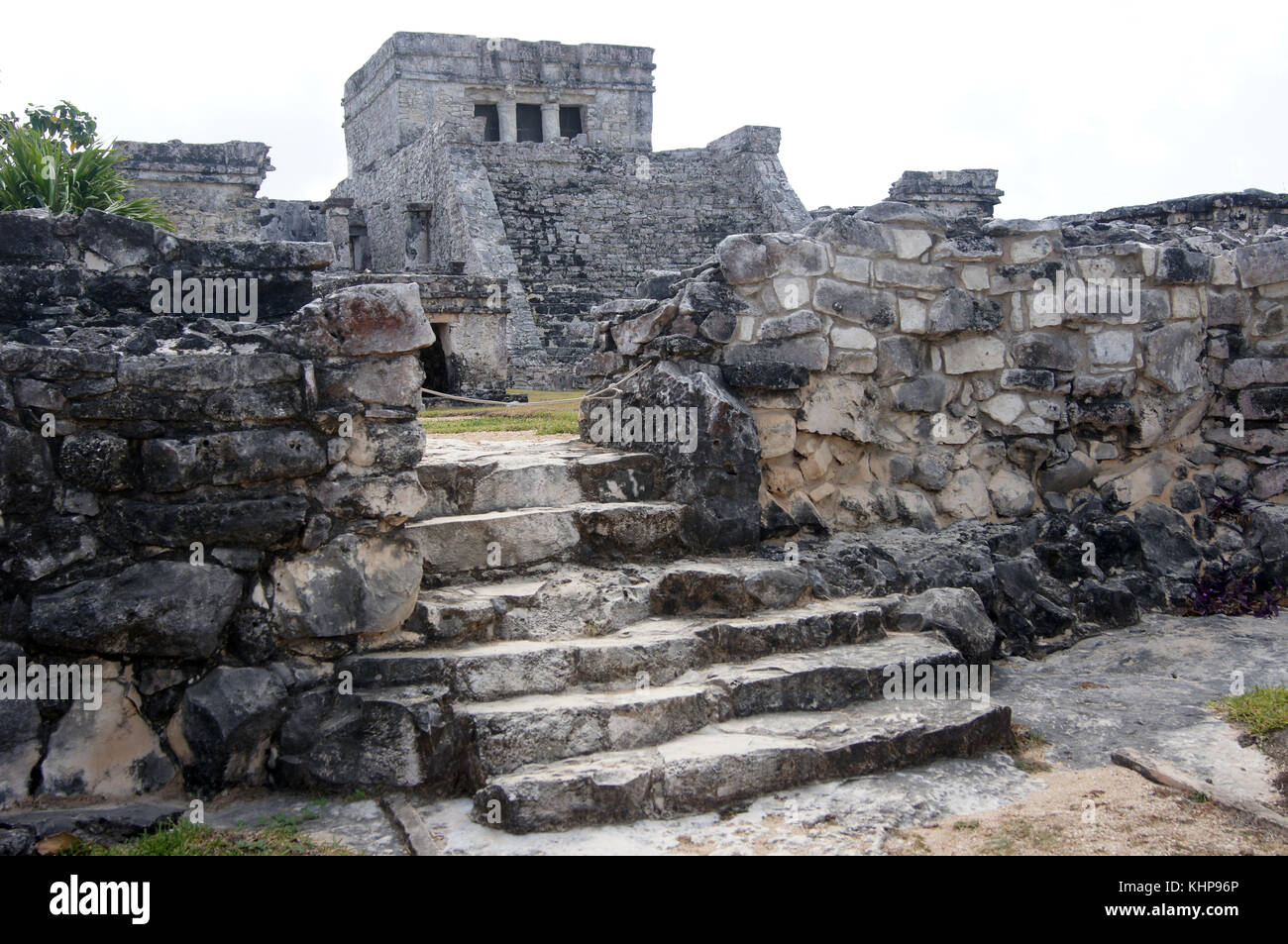 Staircase and temple in Tulum, Mexico Stock Photo - Alamy