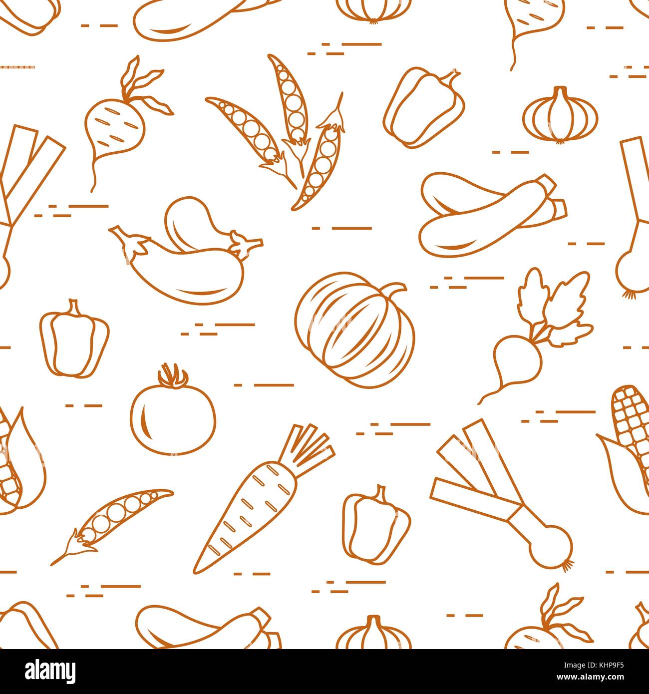 Pattern: autumn seasonal vegetables. Tomato, pepper, zucchini and other ...